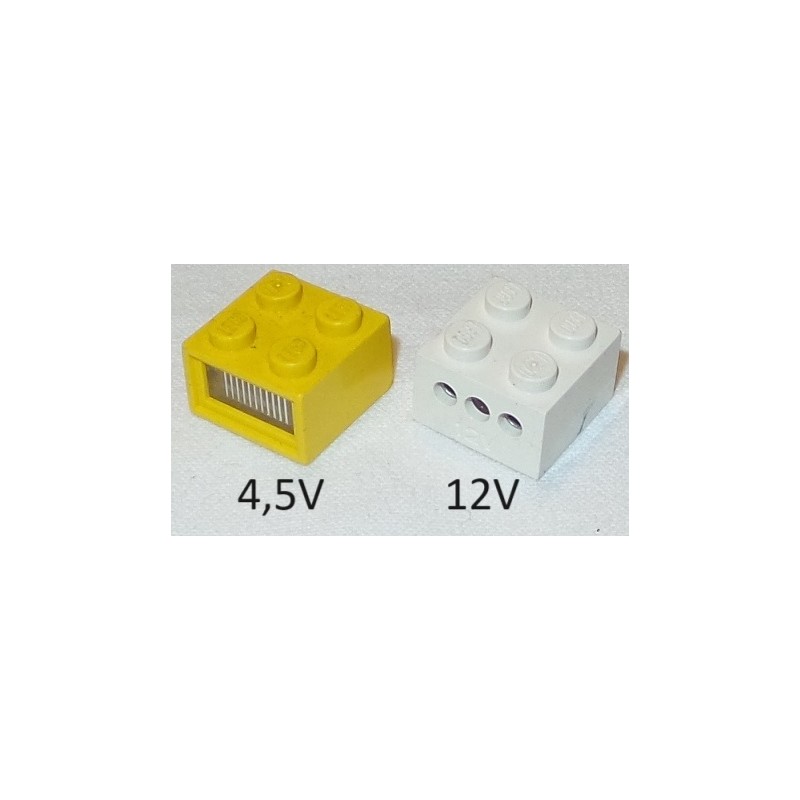 LEGO 08010dc01 Electric Light Brick 2 x 2 4,5V with 3 Plug Holes, Trans ...