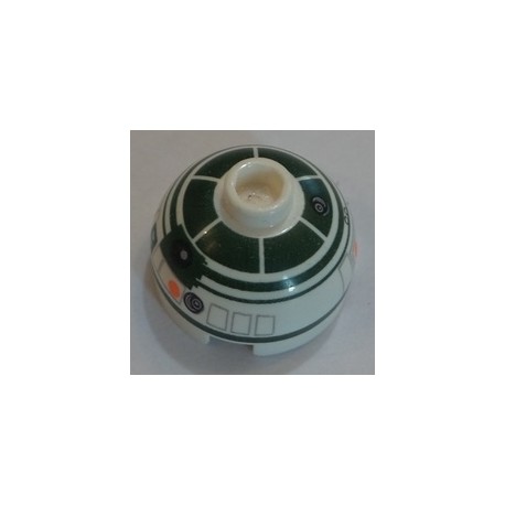 LEGO 553bd018 Cylinder Brick Round 2 x 2 Dome Top with Dark Green ...