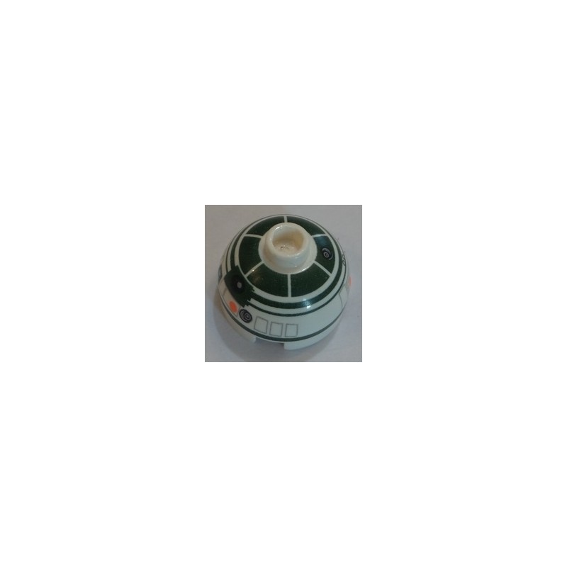LEGO 553bd018 Cylinder Brick Round 2 x 2 Dome Top with Dark Green ...