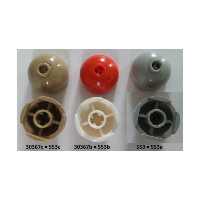 LEGO 553b 30367b Cylinder 2 x 2 with Dome Top, Bottom X Axle Holde ...
